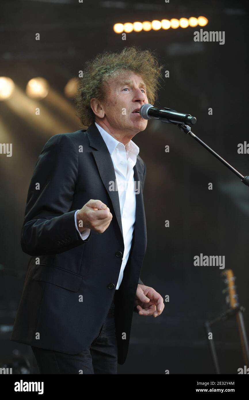 French singer Alain Souchon performs live on stage during the Paleo ...