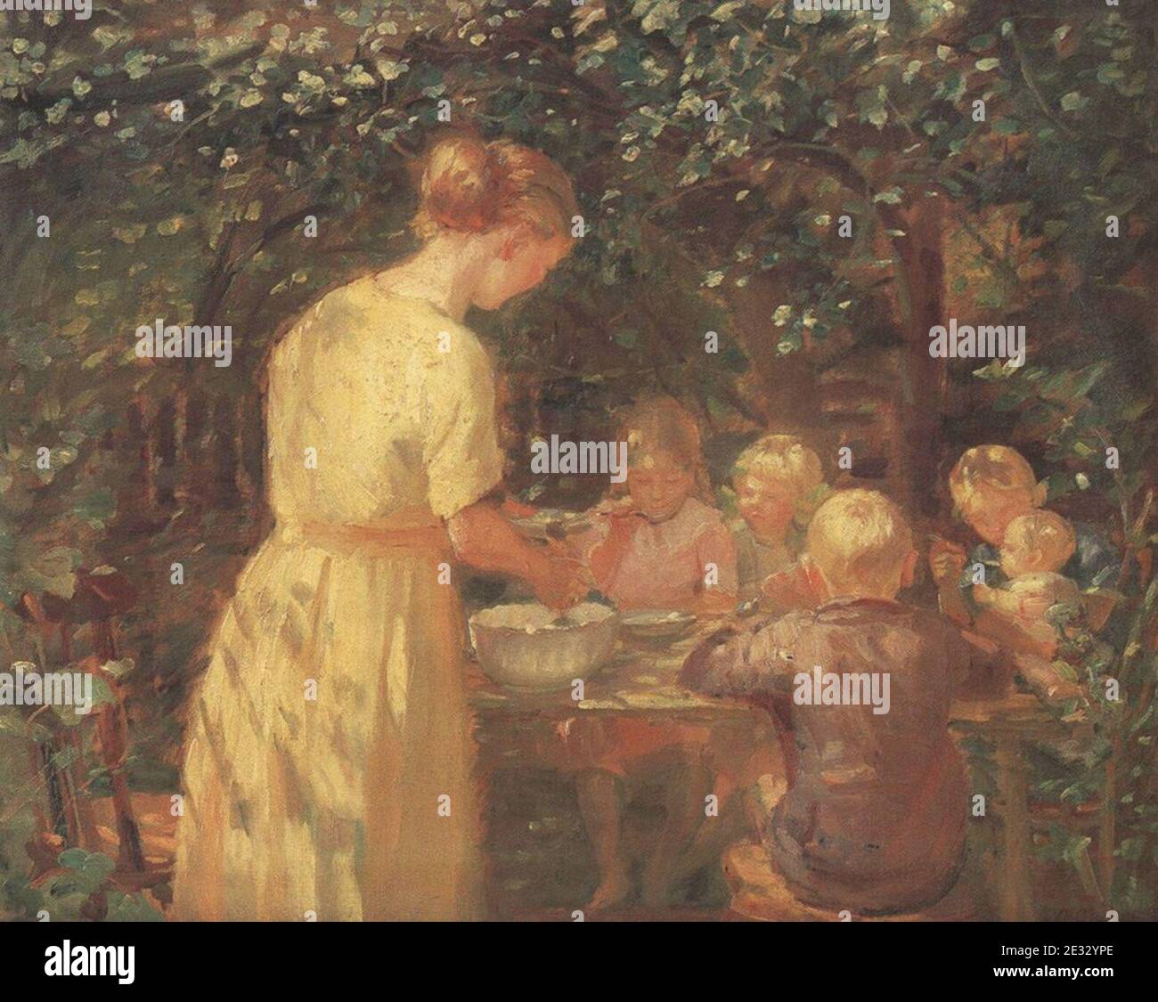 Lunch in the Garden (aNNA aNCHER Stock Photo - Alamy