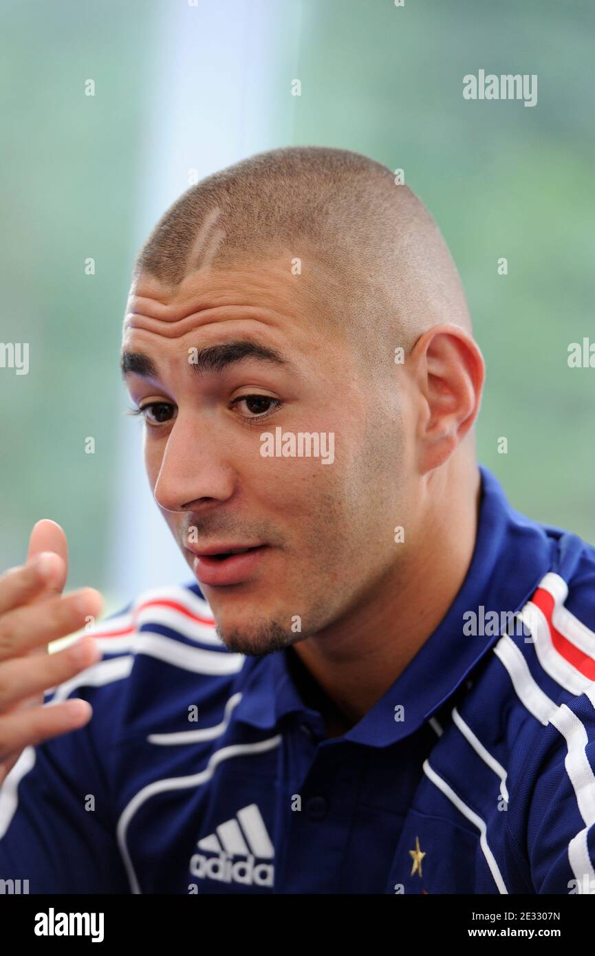 French National Team soccer team Karim Benzema during a Press ...