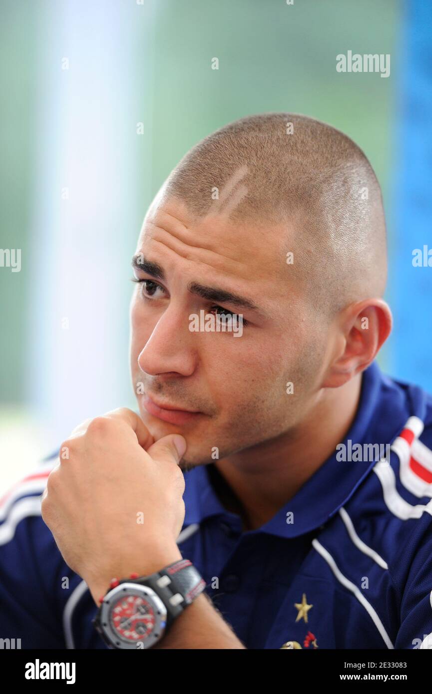 French National Team soccer team Karim Benzema during a Press ...