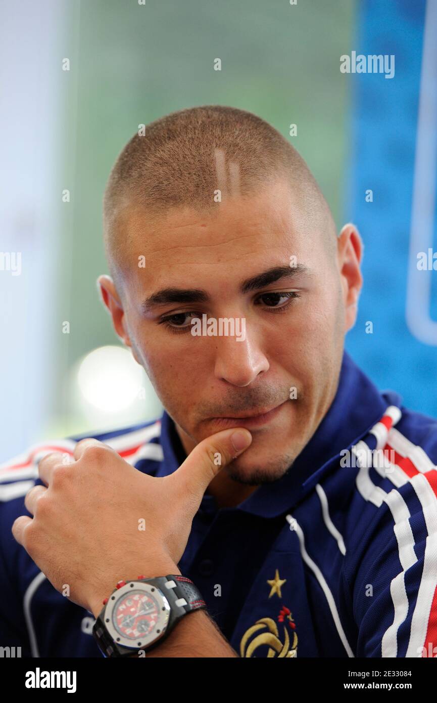 French National Team soccer team Karim Benzema during a Press ...