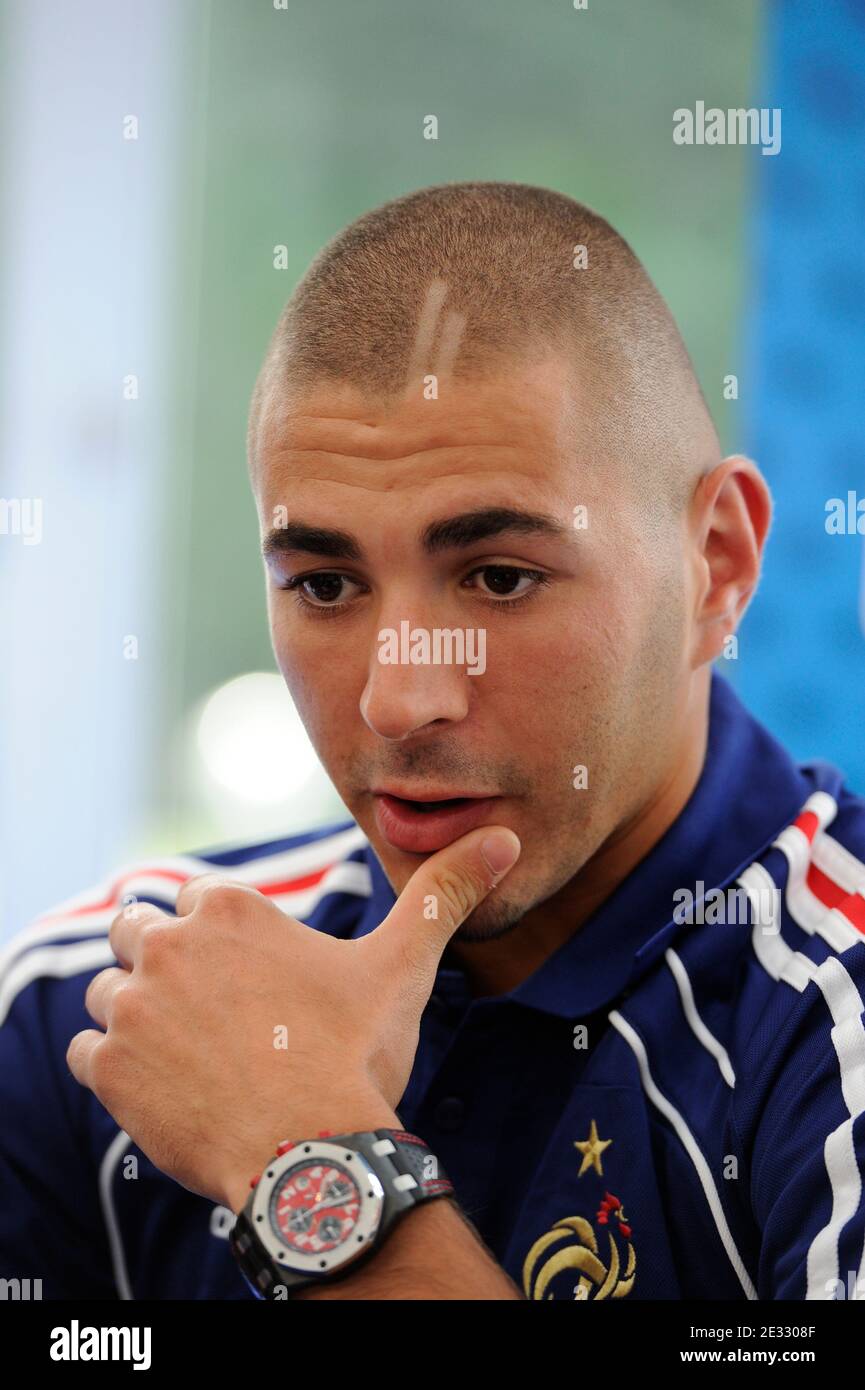 French National Team soccer team Karim Benzema during a Press ...