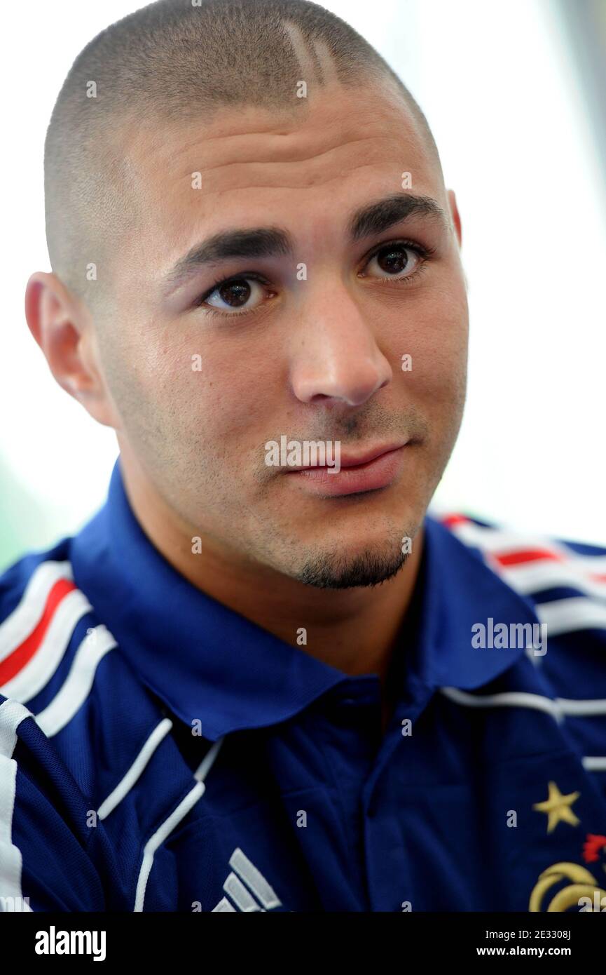 Karim Benzema during a press conference at the Centre National du ...