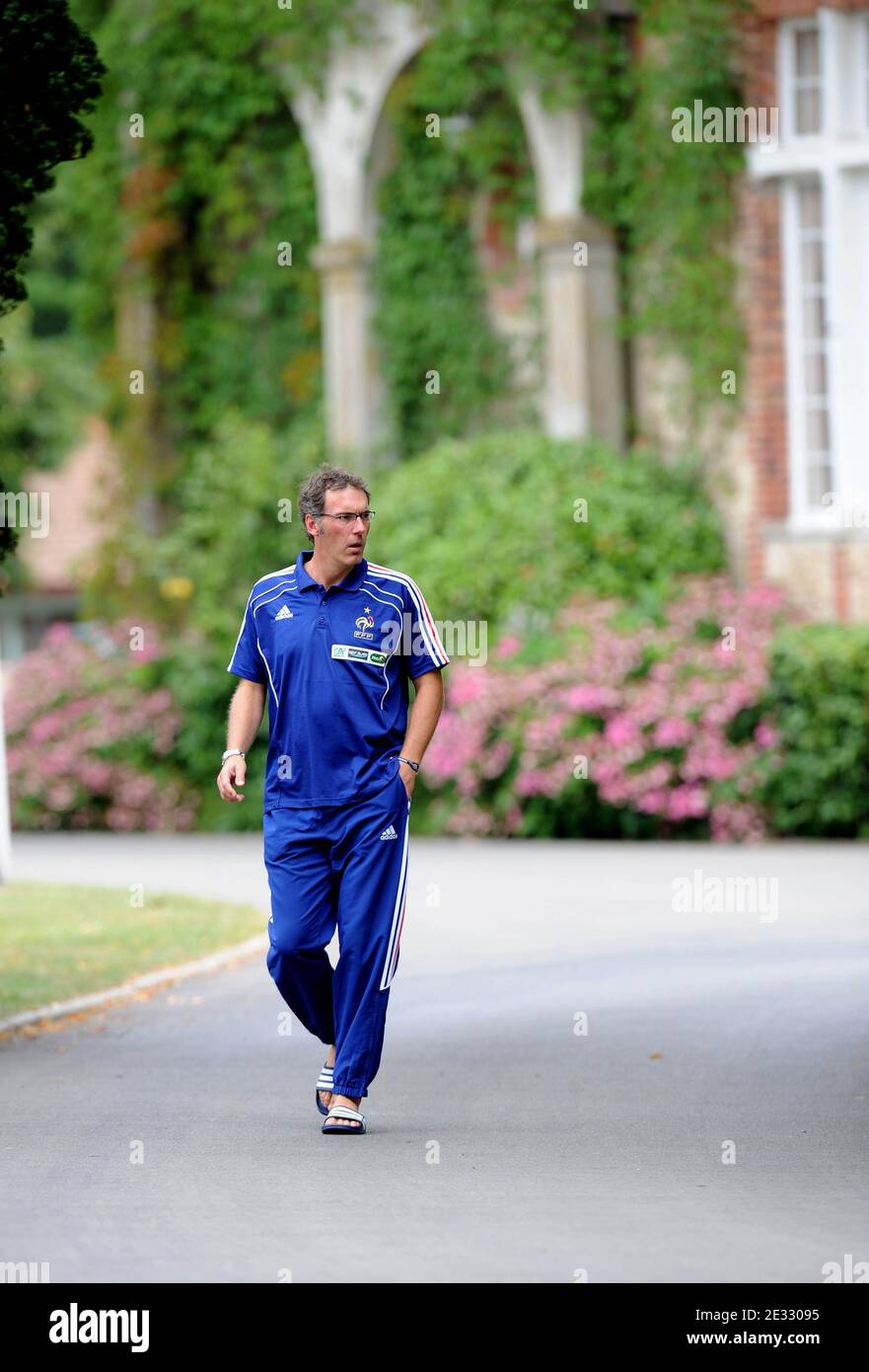 French National Team soccer team coach Laurent Blanc during a press ...
