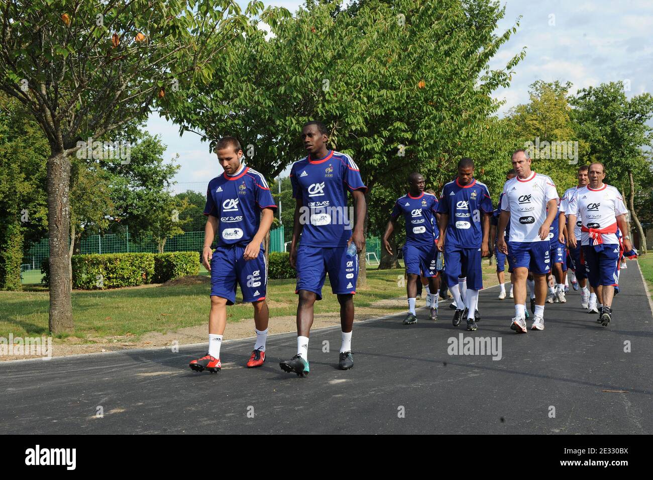 French National Team soccer team coach Laurent Blanc during a training ...