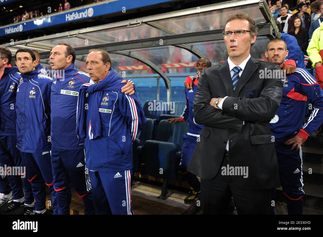French National Soccer Team coach Laurent Blanc during friendly match ...
