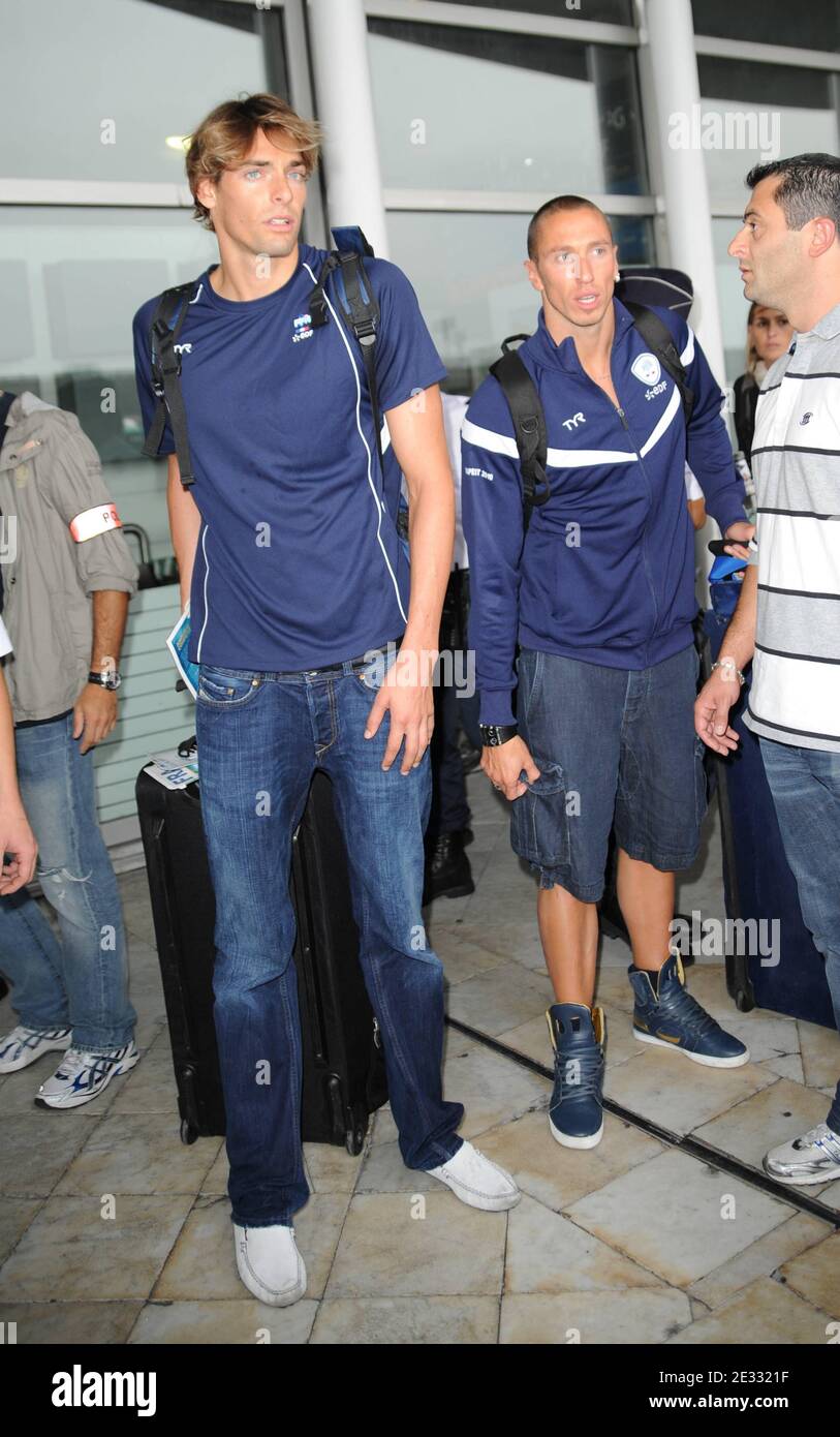 French swimmers Camille Lacourt and Frederick Bousquet and National ...