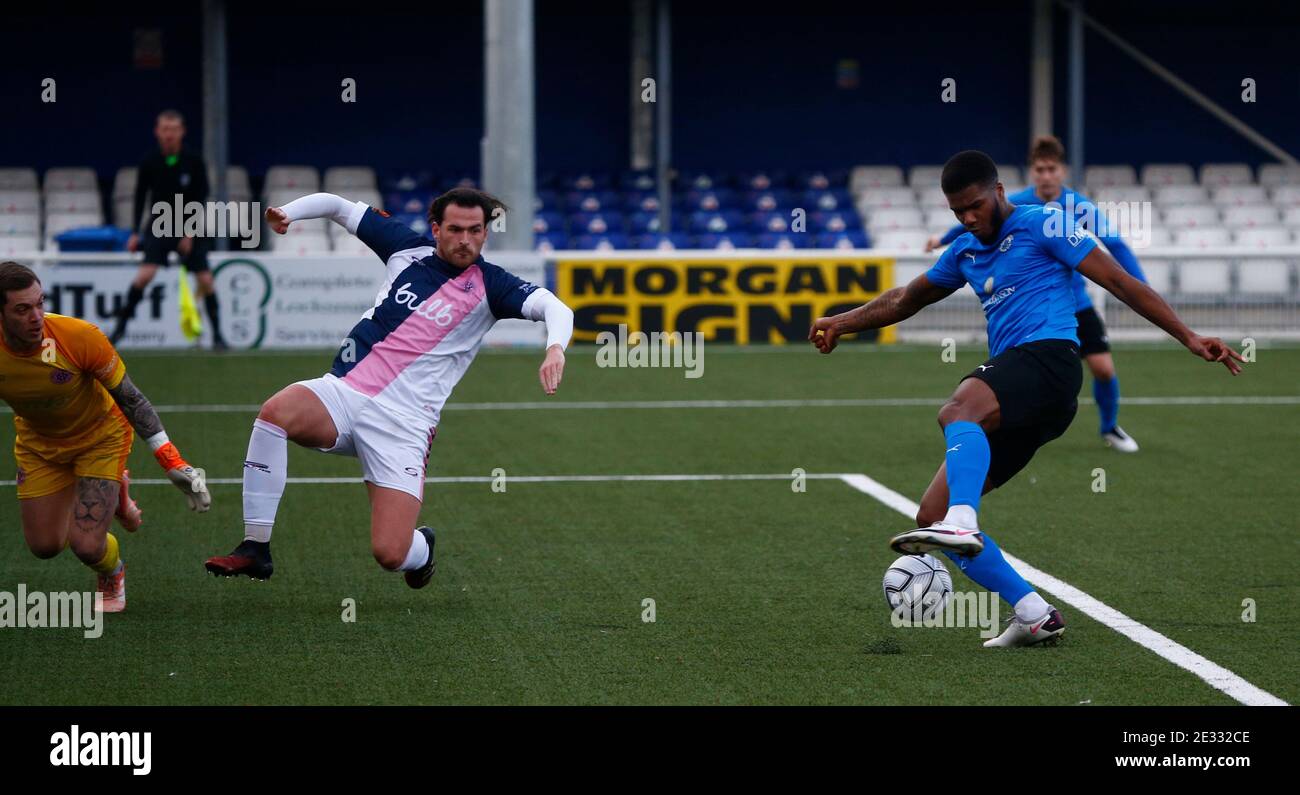 BILLERICAY, United Kingdom, JANUARY 16: Rowan Liburd of Billericay Town ...