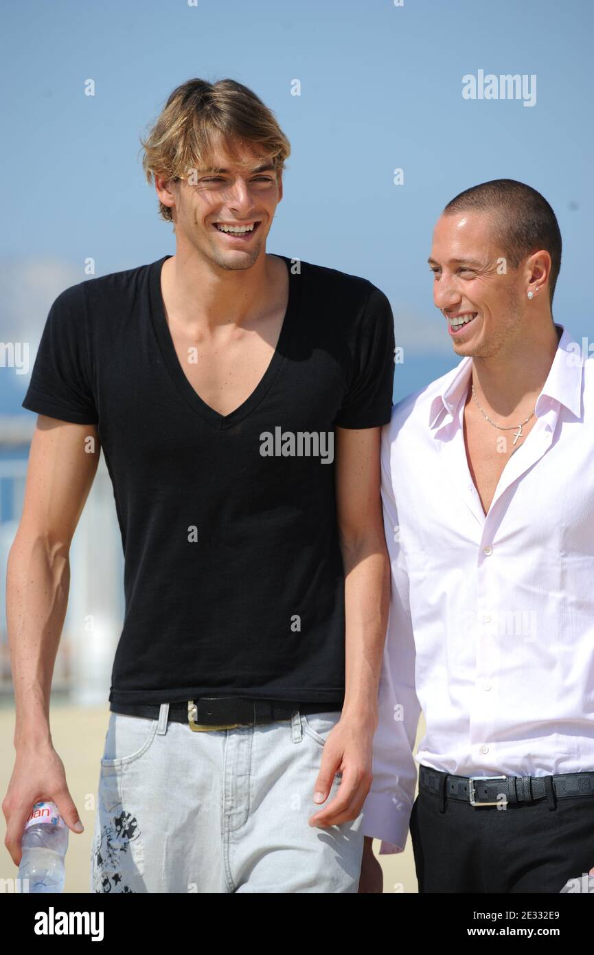 French swimmers Camille Lacourt and Frederick Bousquet pose after a ...