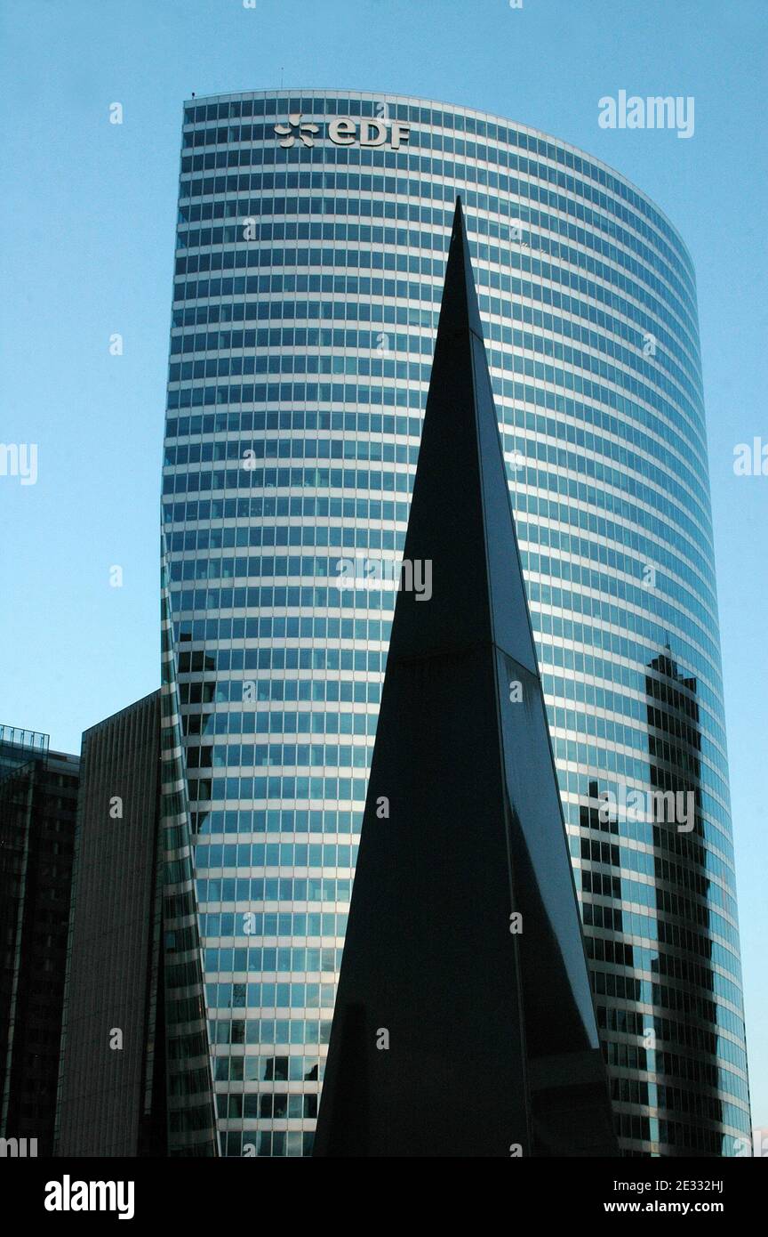 Illustration of EDF tower in La Defense, near Paris, France, on August ...
