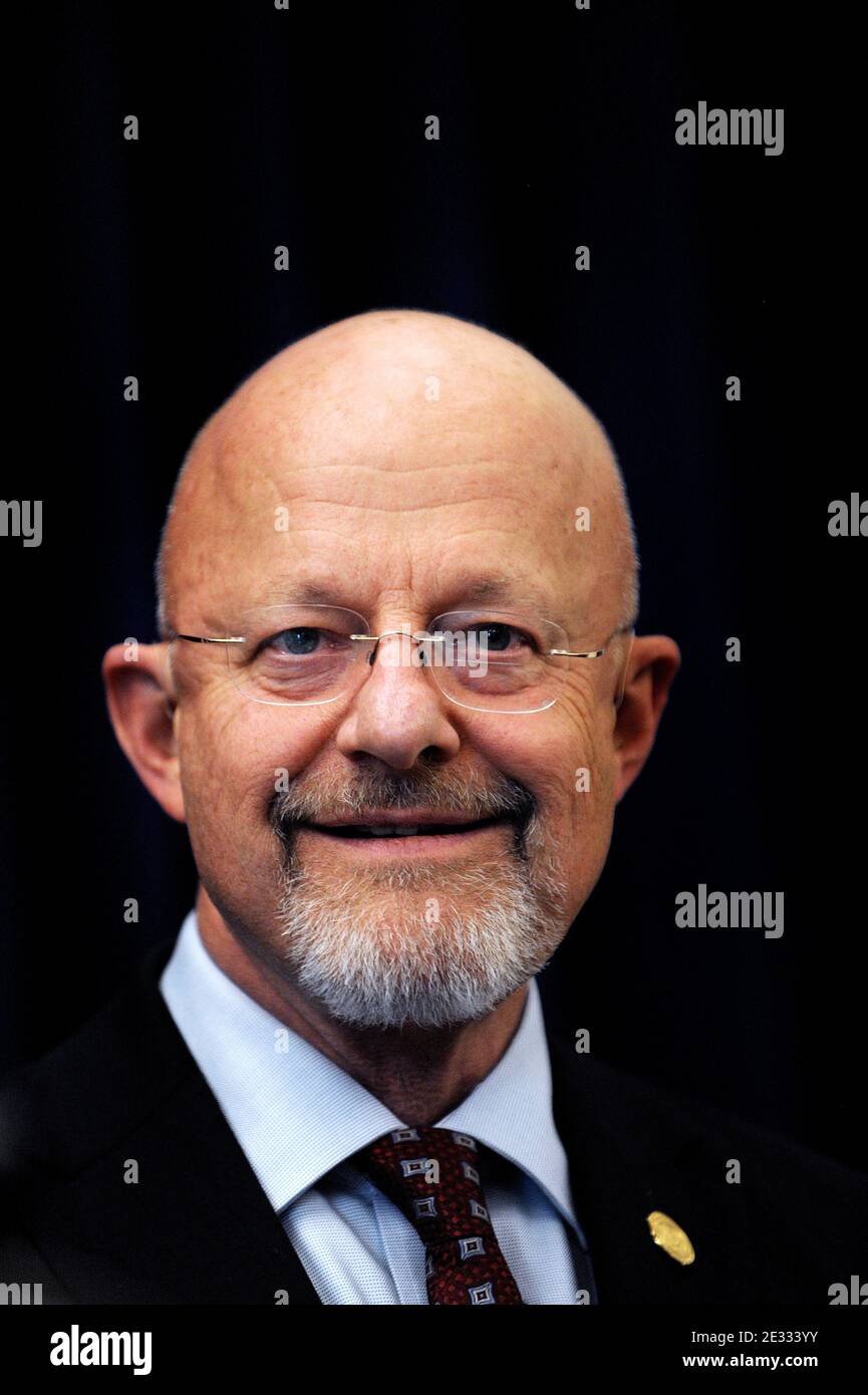 Retired Air Force General James Clapper looks on after his swearing ...