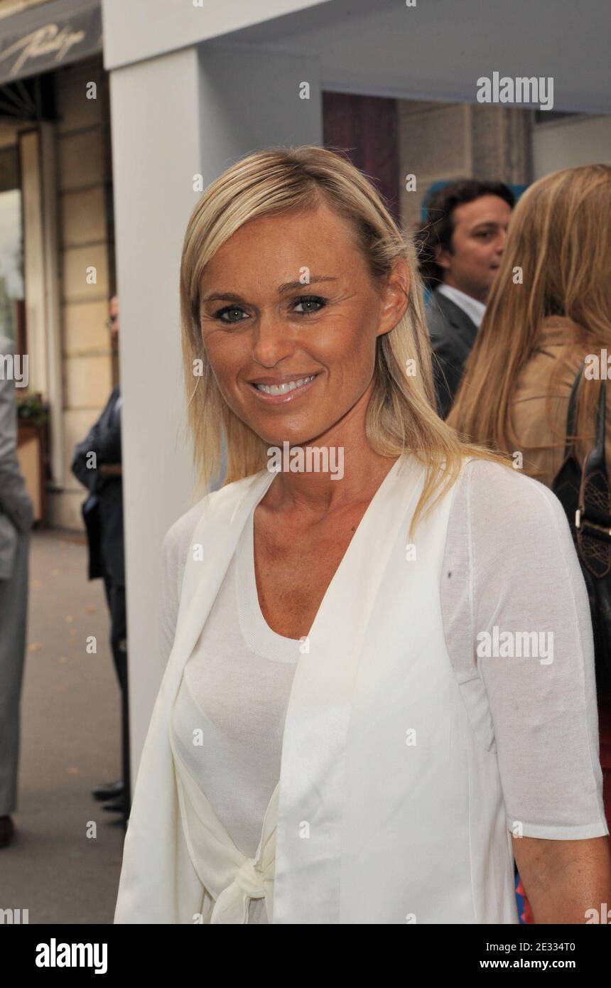 Cecile de Menibus arriving at the annual press conference of Direct 8 ...