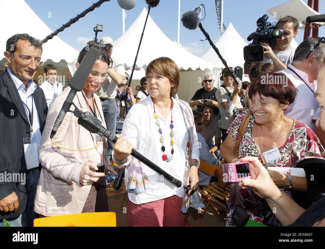 French Socialist Party first secretary Martine Aubry is pictured on the ...