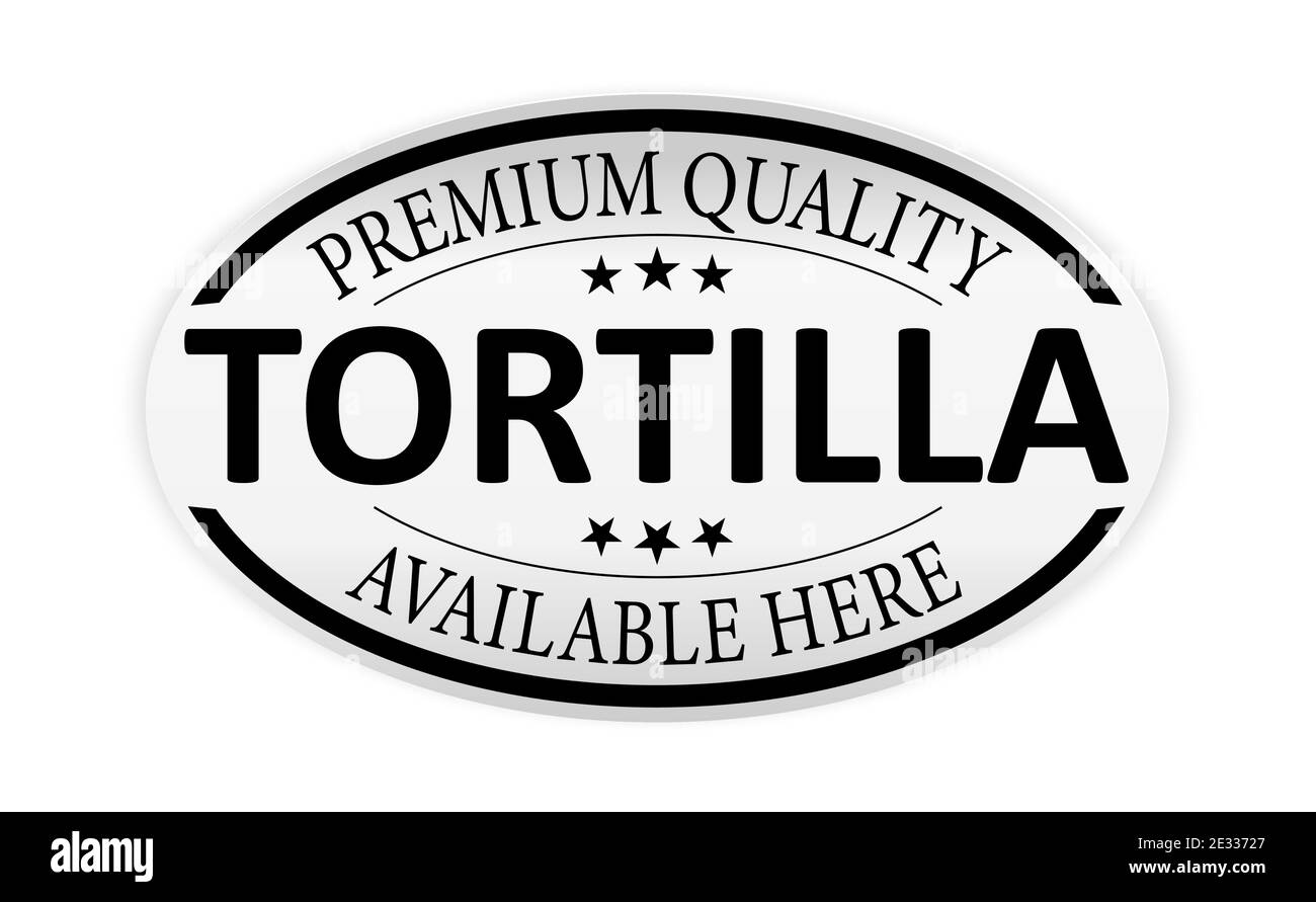 tortilla tag bagde tortilla round grunge sign. black vintage label ...