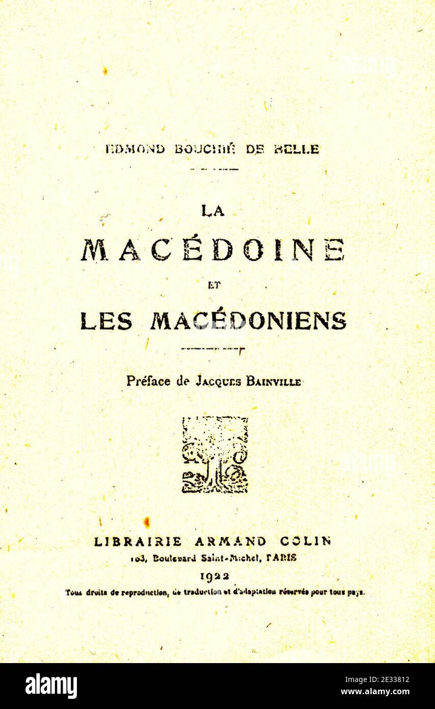 Macedonia and the Macedonians book cover Stock Photo - Alamy