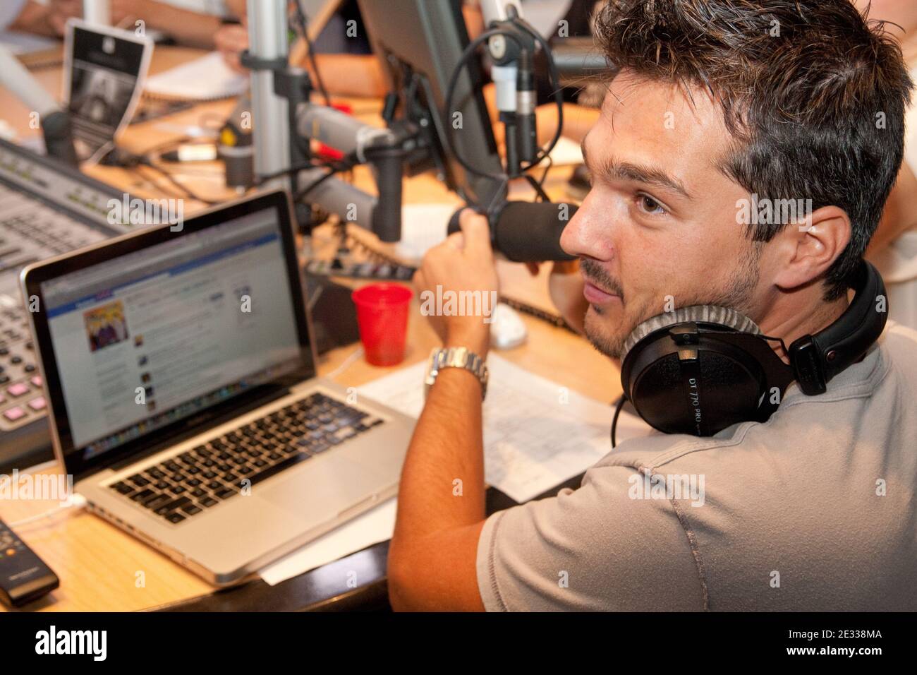 French radio presenter Mikl during his first show 'MIKL' on 'Goom Radio ...