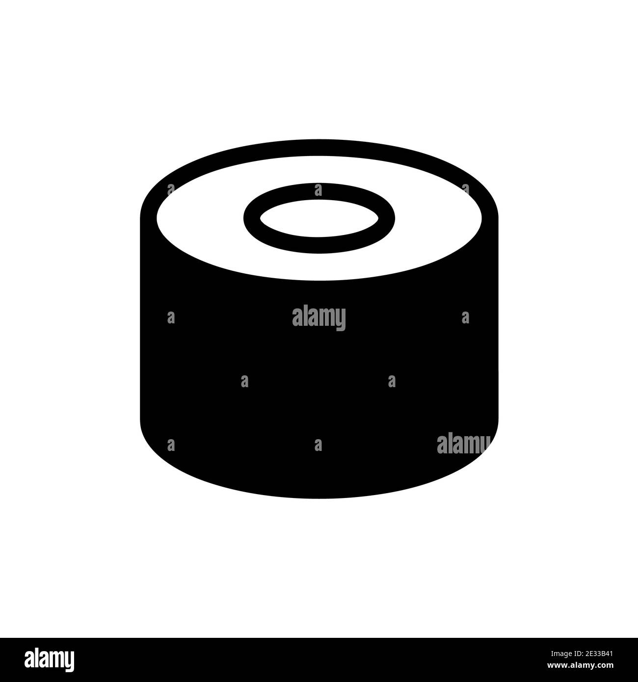 Suchi roll flat icon. Pictogram for web. Line stroke. Isolated on white ...