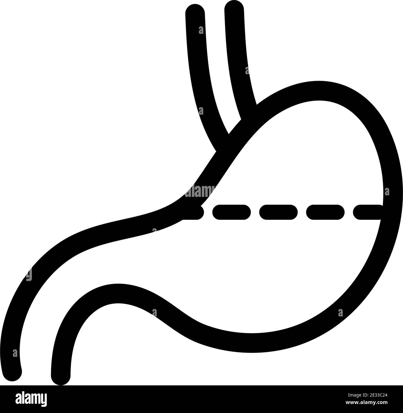 Simple stomach line icon. Symbol and sign vector illustration design ...
