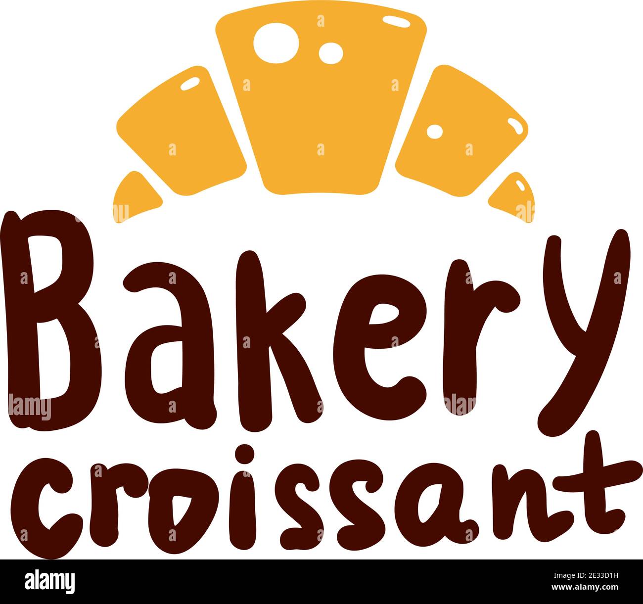 Bakery Croissant product logo and icon with lettering. Flat Bagel and ...