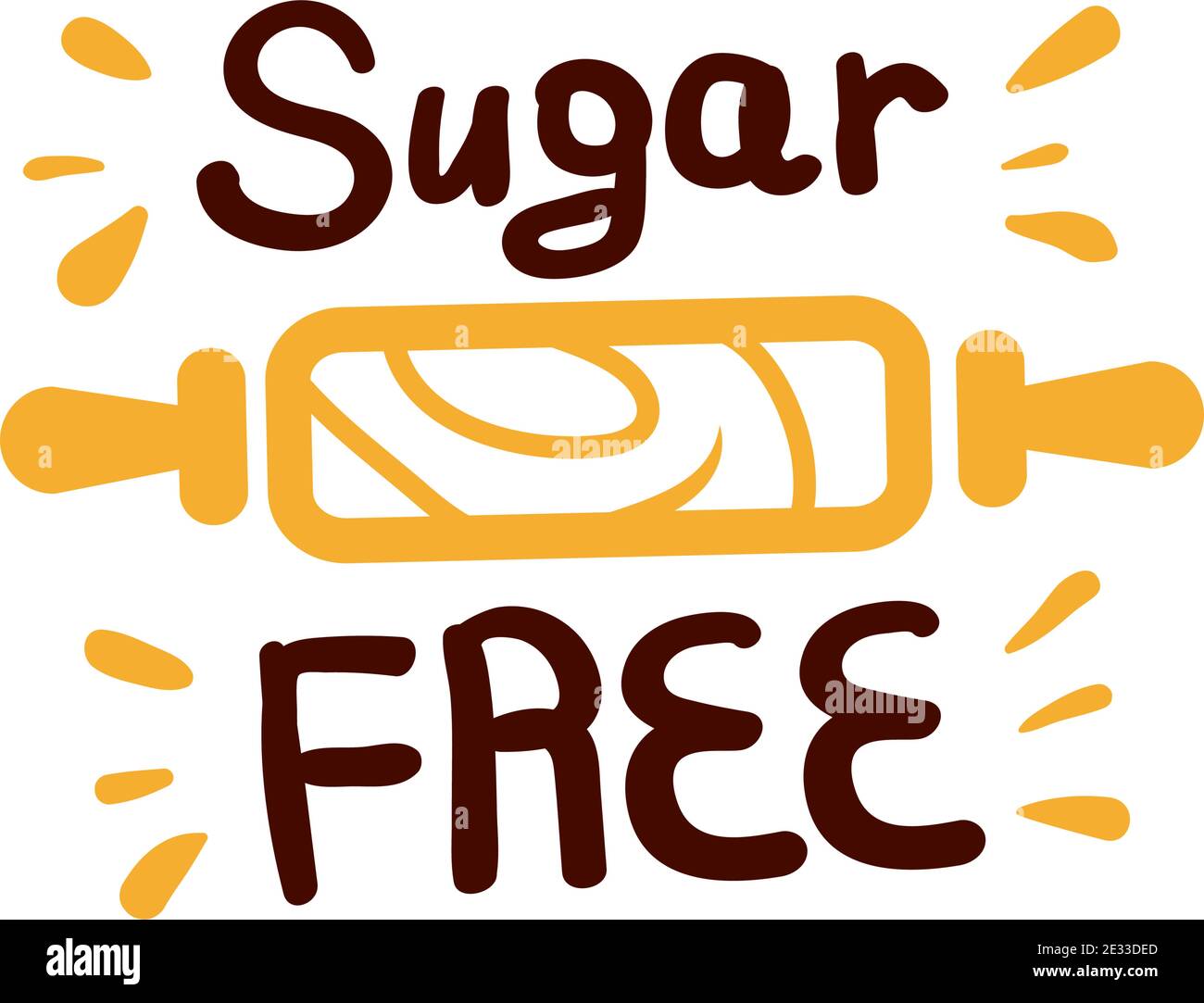 Sugar free vector icon flat web sign symbol logo or label with rolling ...