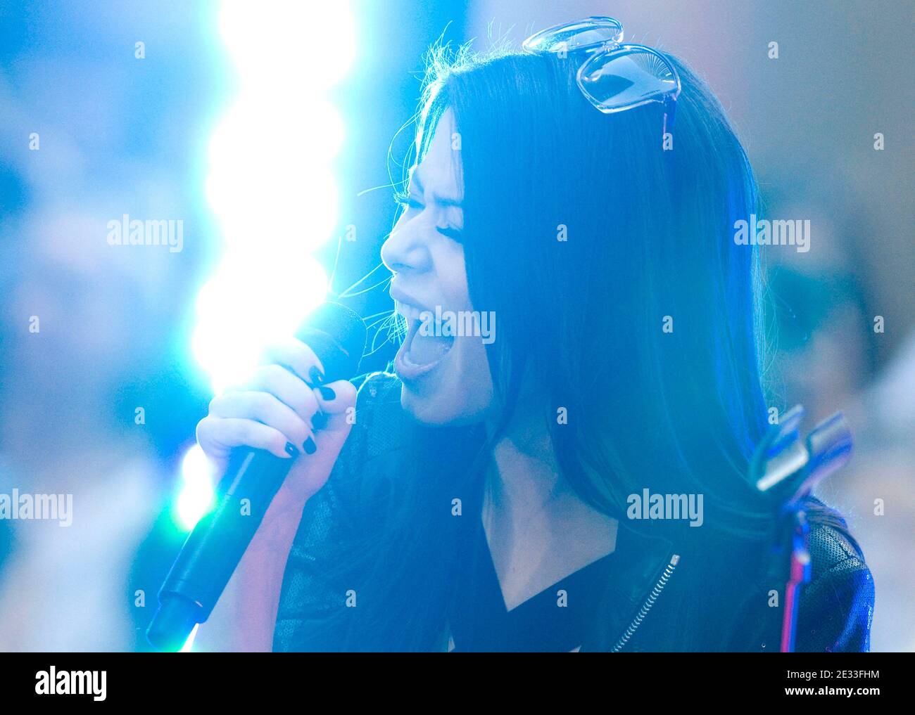 Singer Miranda Cosgrove signs autographs following her performance ...