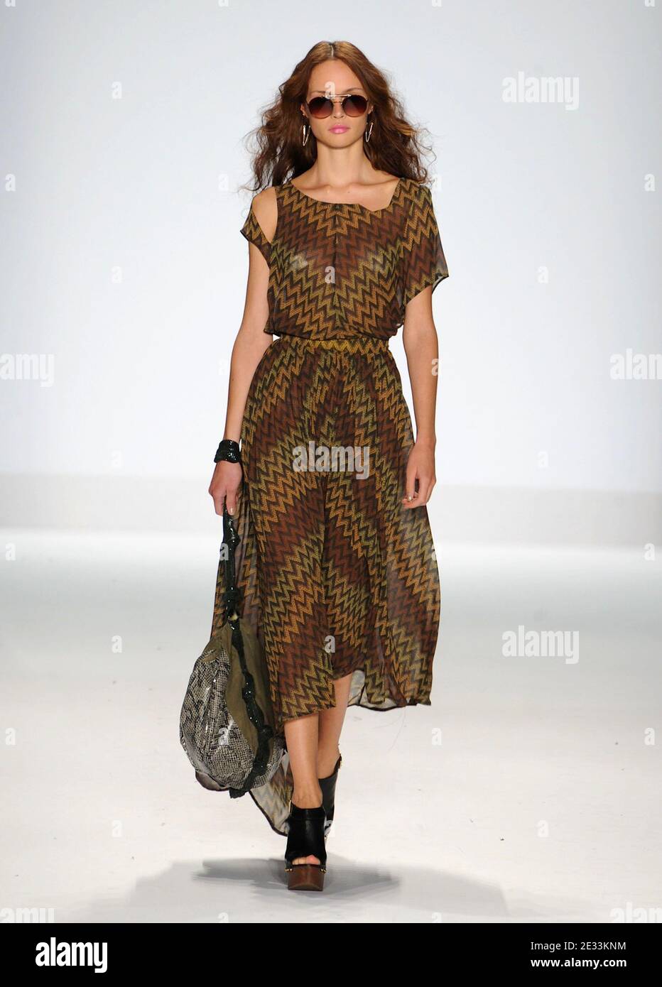 A model displays a creation by Gretchen Jones during the Project Runway ...