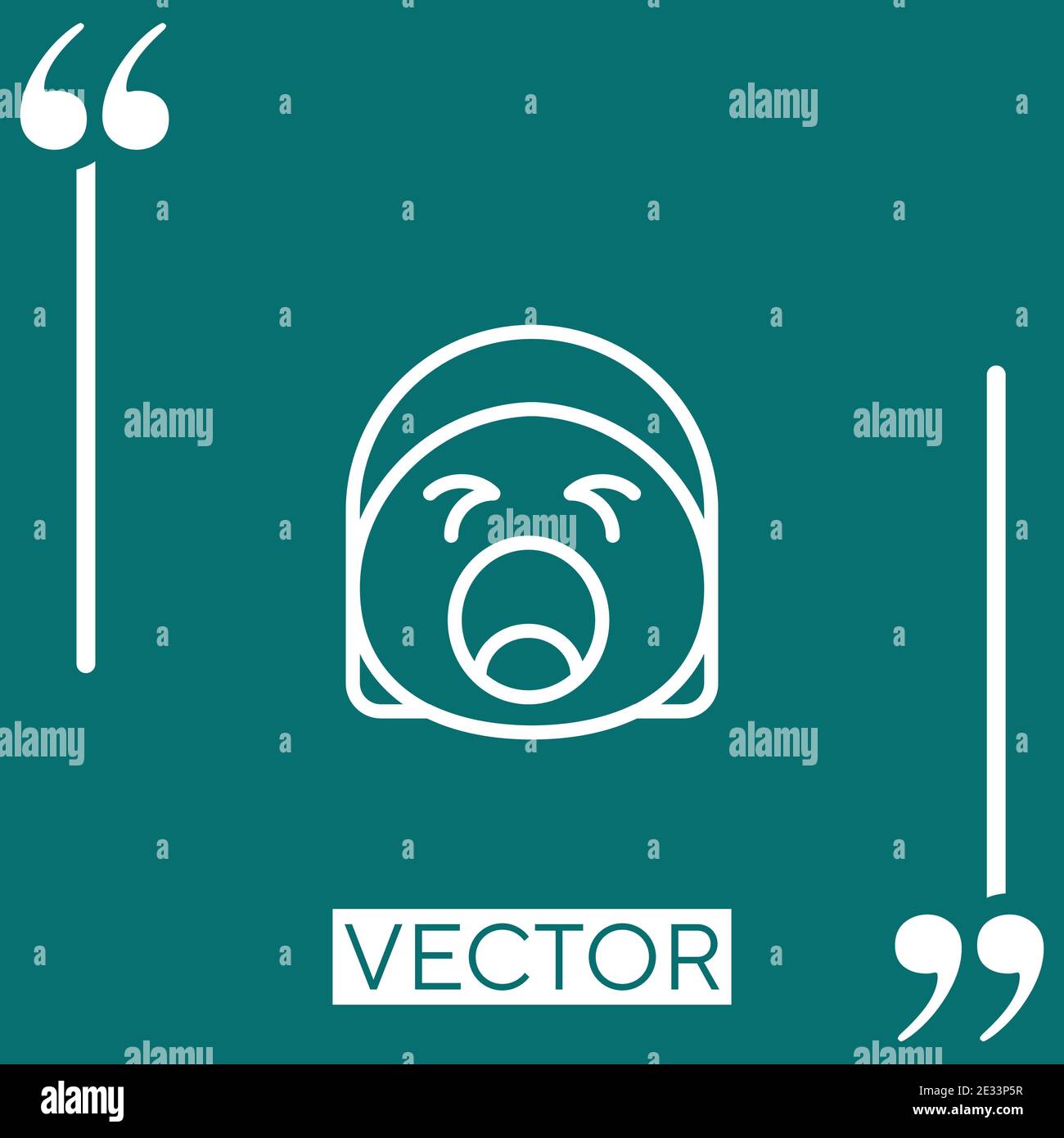 yawning vector icon Linear icon. Editable stroke line Stock Vector ...