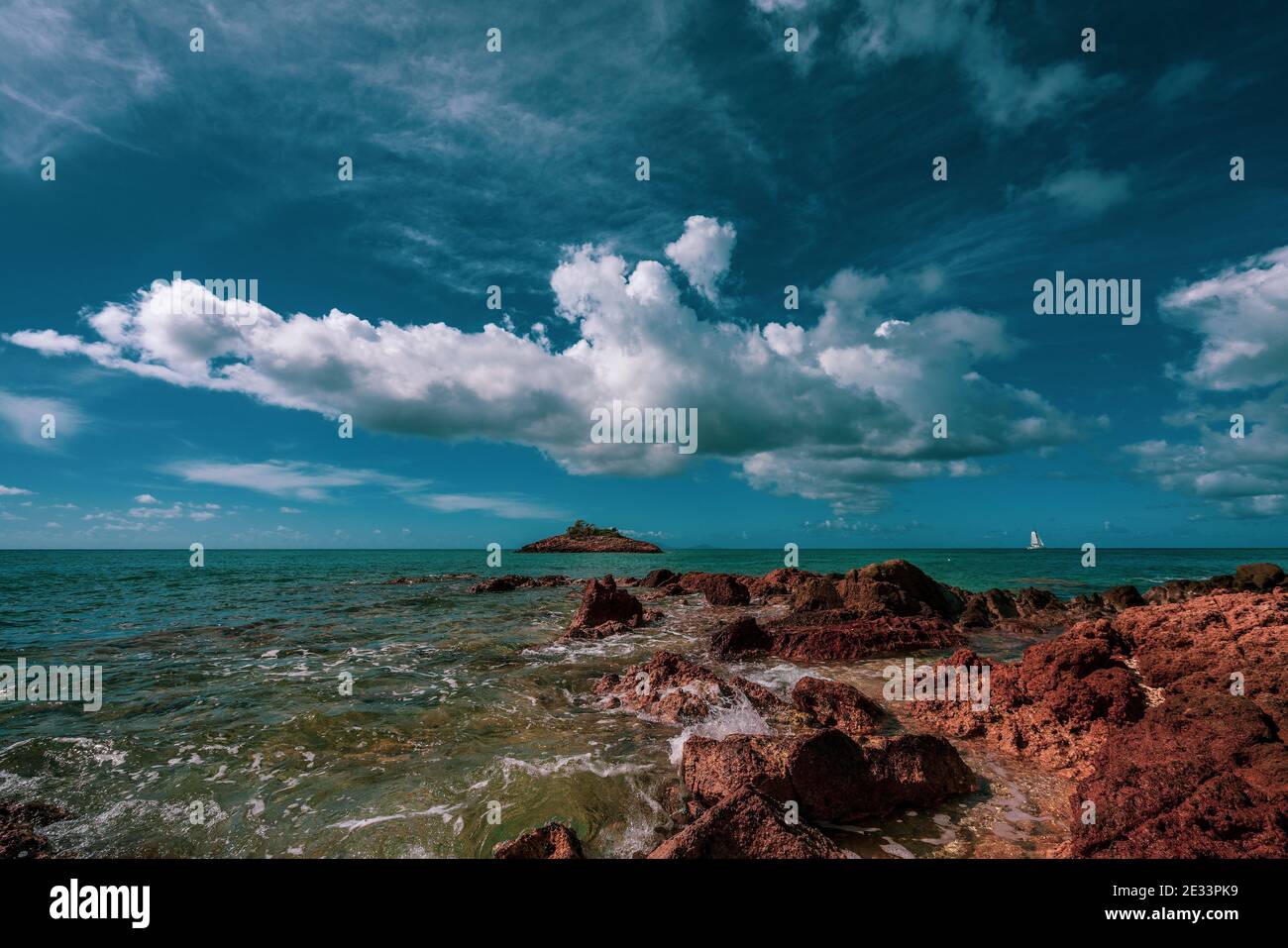 The Caribbean Sea on Antigua and Barbuda Beach Stock Photo - Alamy