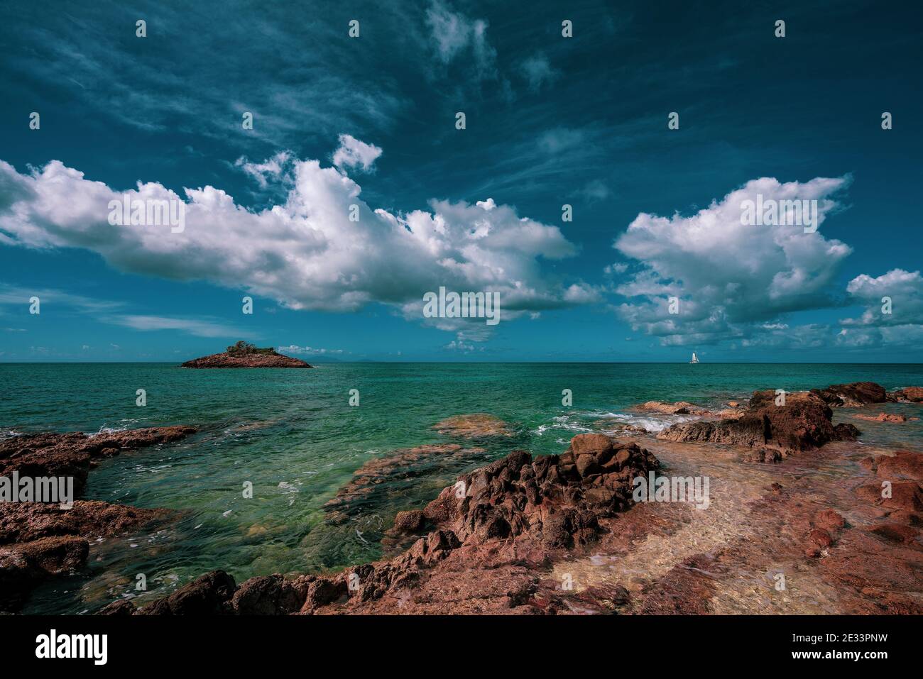 The Caribbean Sea on Antigua and Barbuda Beach Stock Photo - Alamy