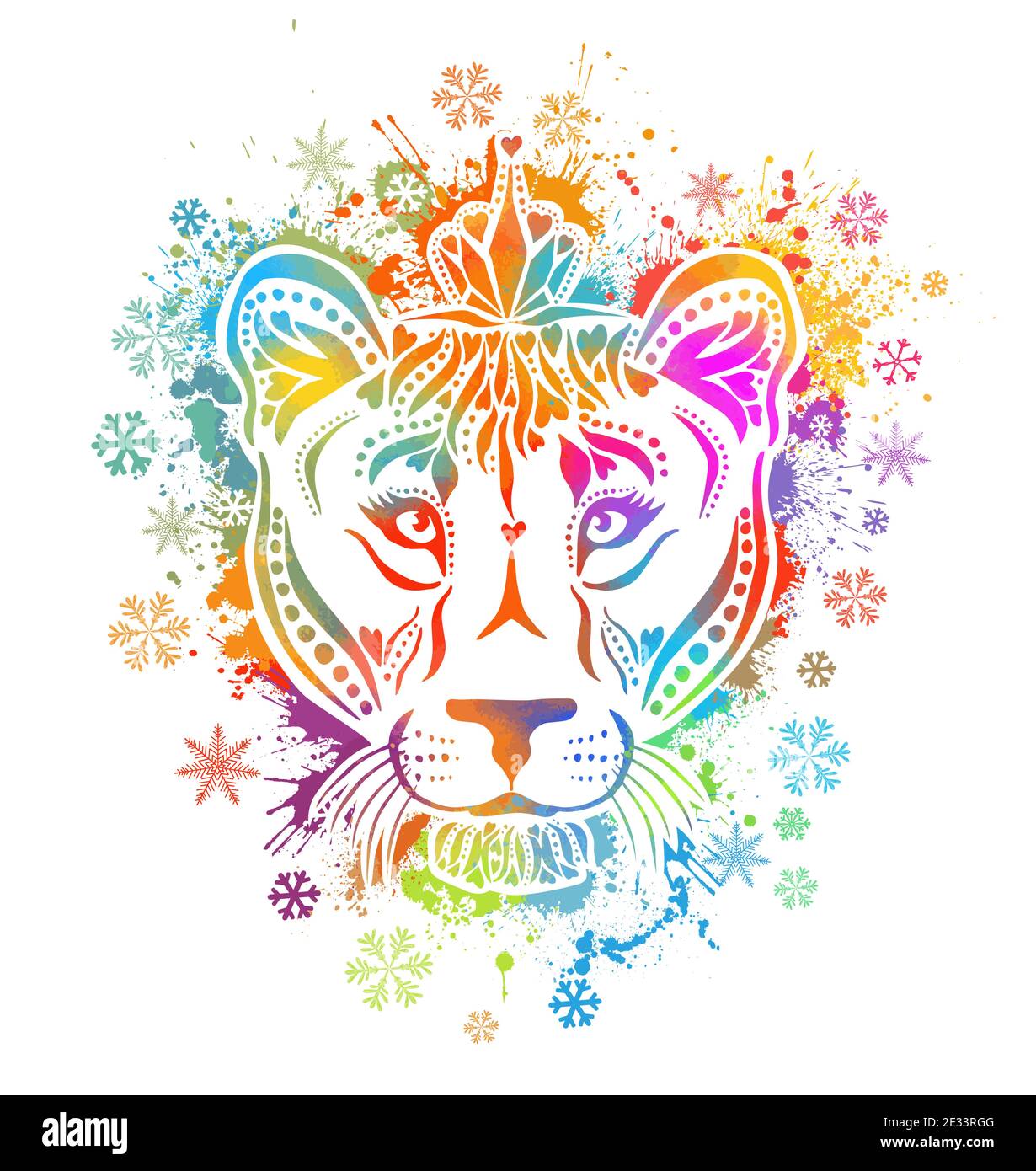 Abstract Lioness Painting