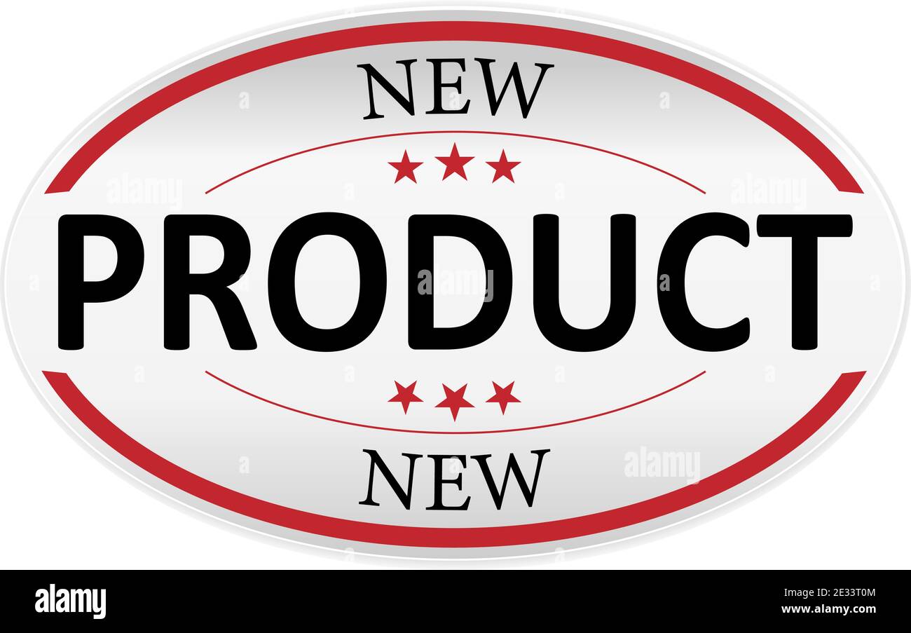 Red oval new product tag badge on white Stock Vector Image & Art - Alamy