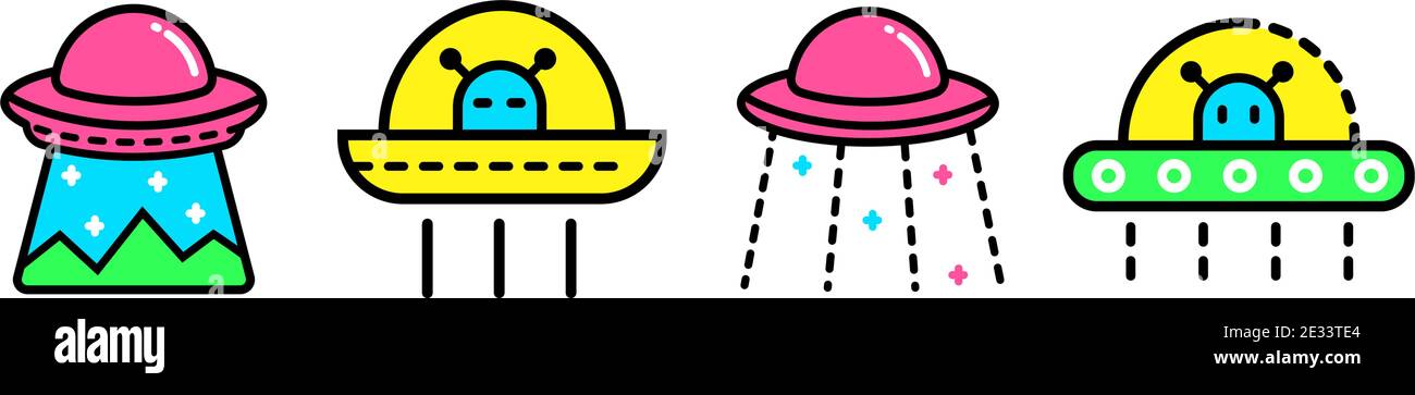 UFO graphic vector set in different styles Stock Vector Image & Art - Alamy