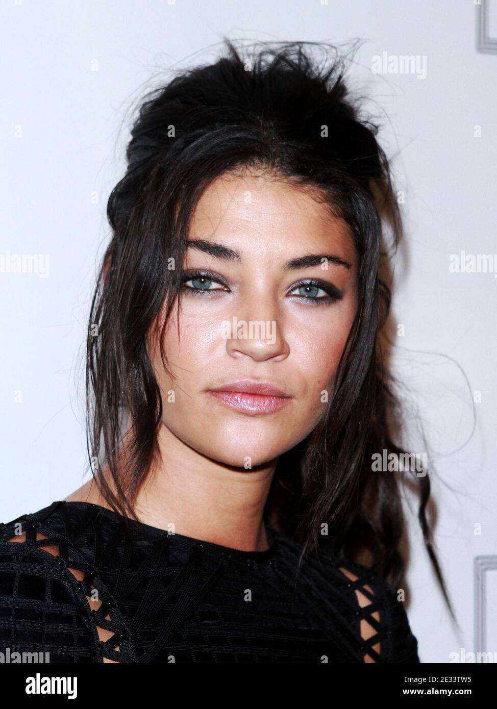 Jessica Szohr poses backstage at Herve Leger during the Mercedes Benz ...