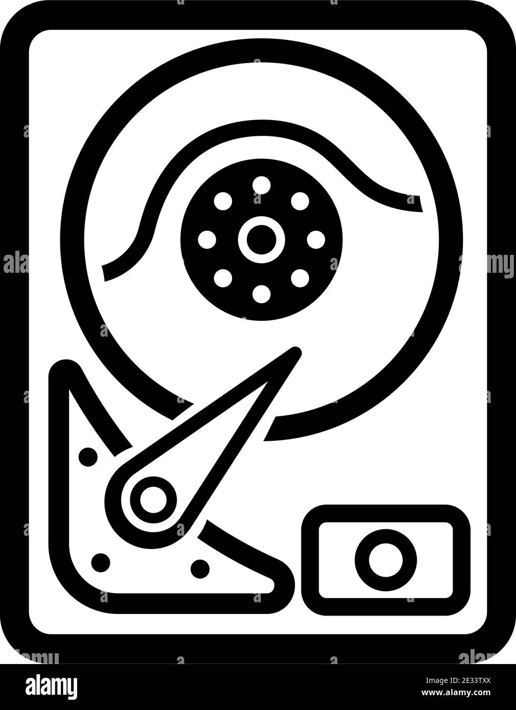 HDD line icon, outline vector sign, linear style pictogram isolated on ...