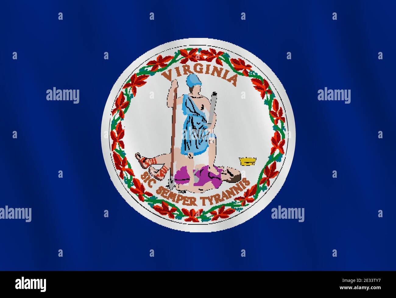 Virginia US state flag with waving effect, official proportion Stock ...