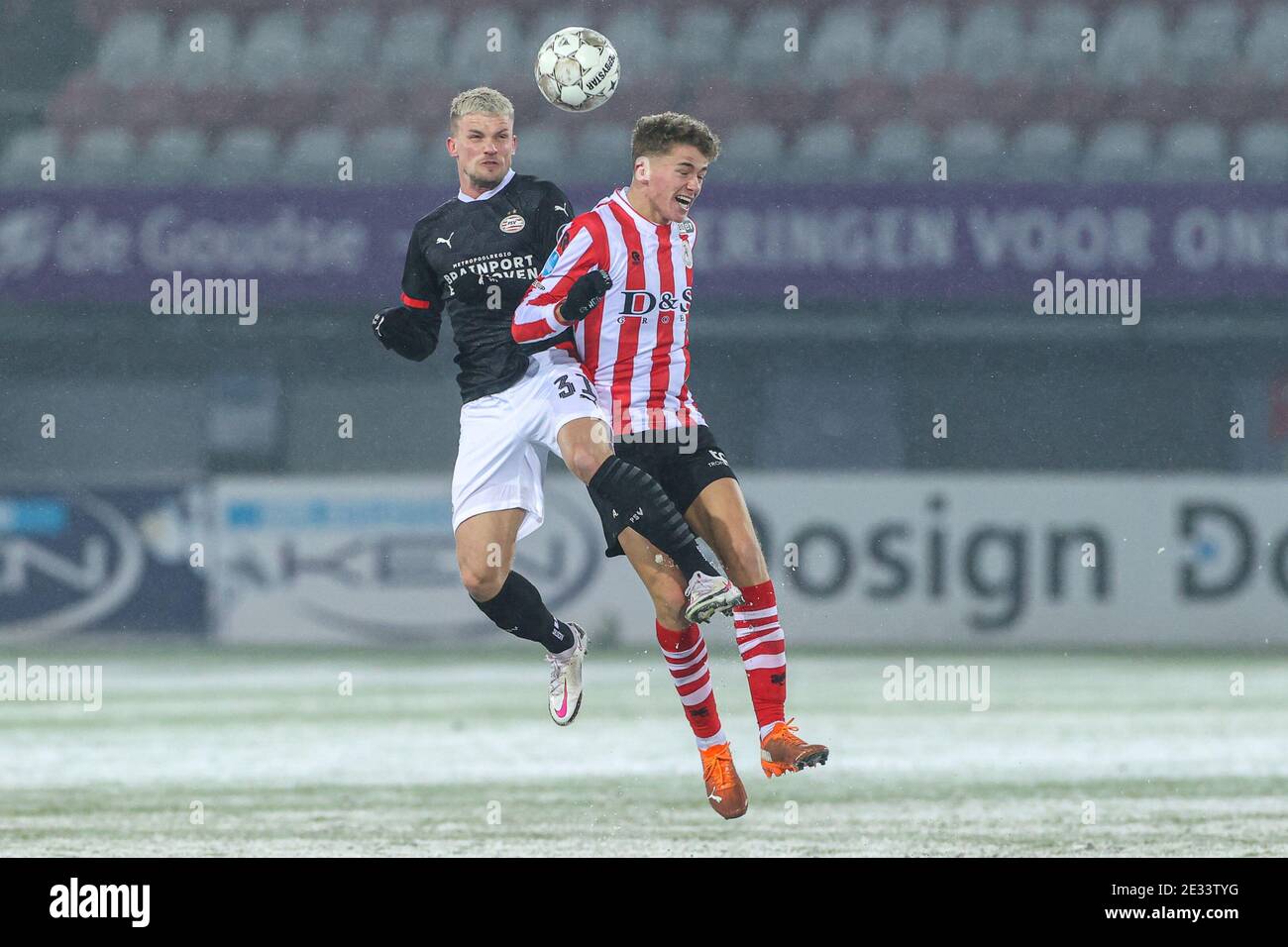 ROTTERDAM, NETHERLANDS - JANUARY 16: Philipp Max of PSV, Sven Mijnans ...