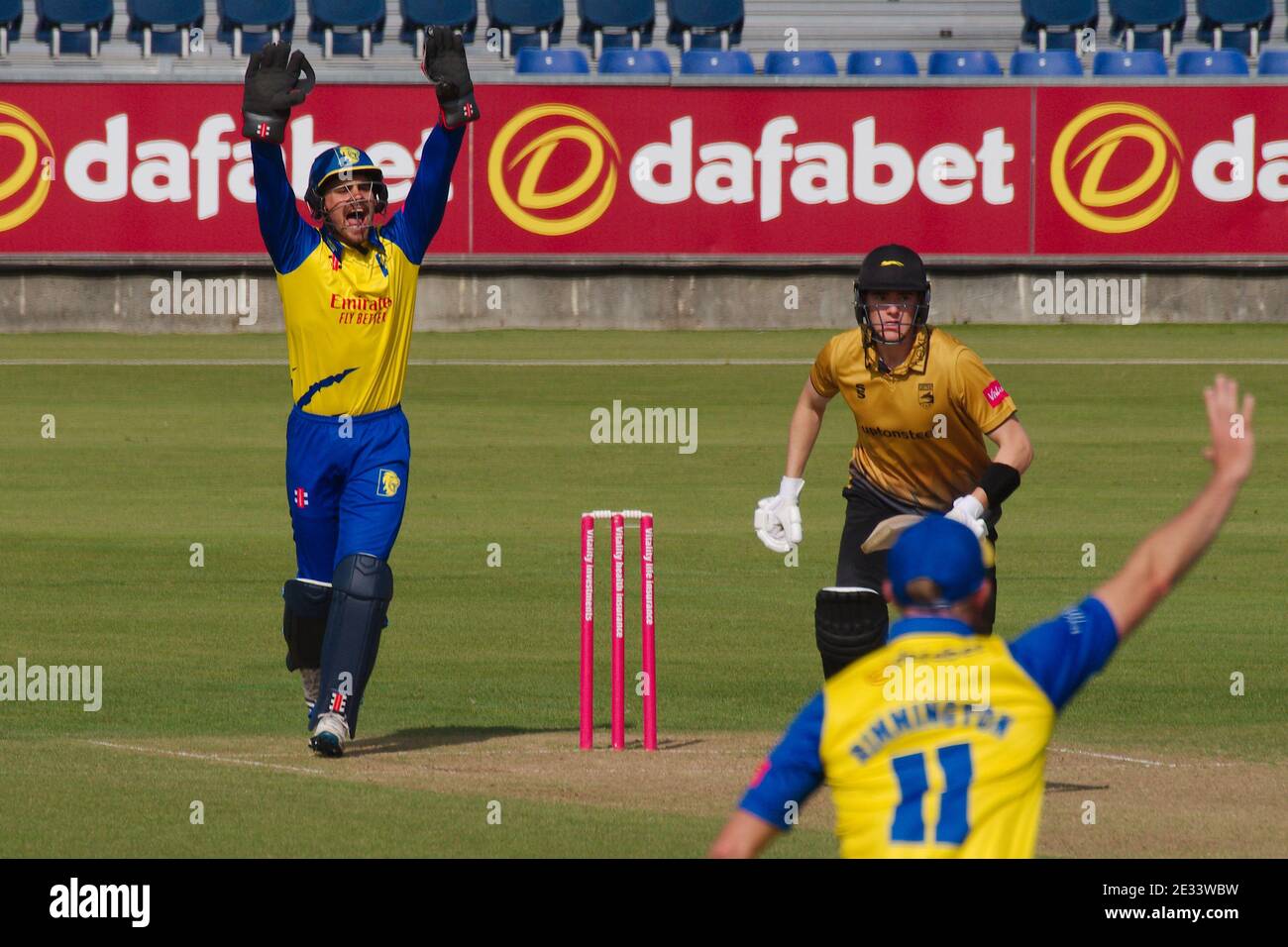 Chester le Street, England, 13 September 2020. Durham captain Nathan ...