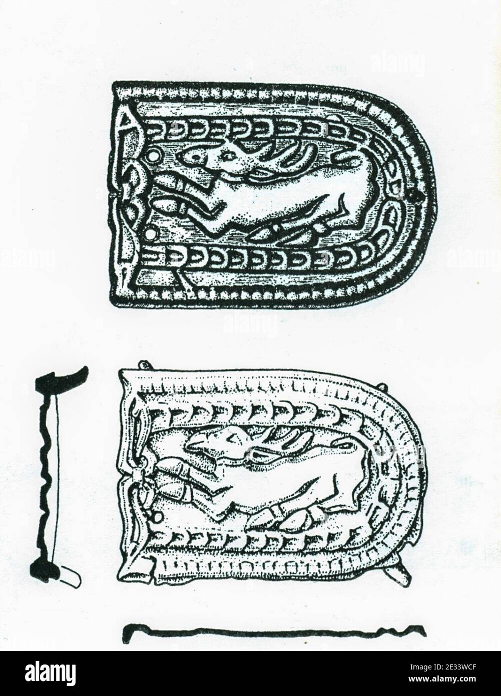 Magic stag finds from Törtel and from Zbelovska Gora Stock Photo - Alamy