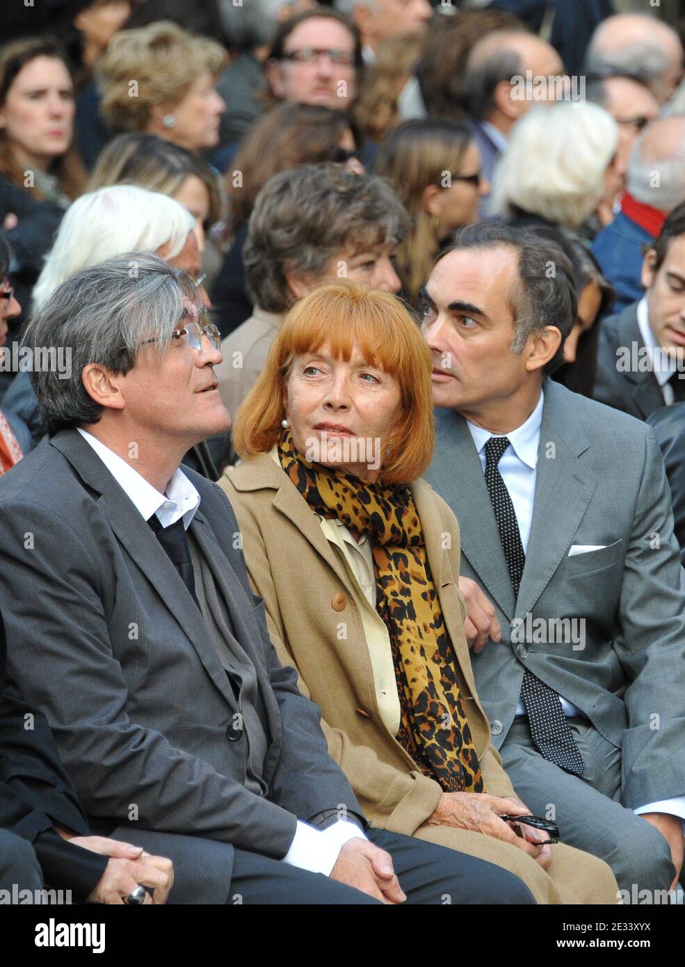 Stephane Audran, Claude Chabrol's son Thomas Chabrol attending a ...