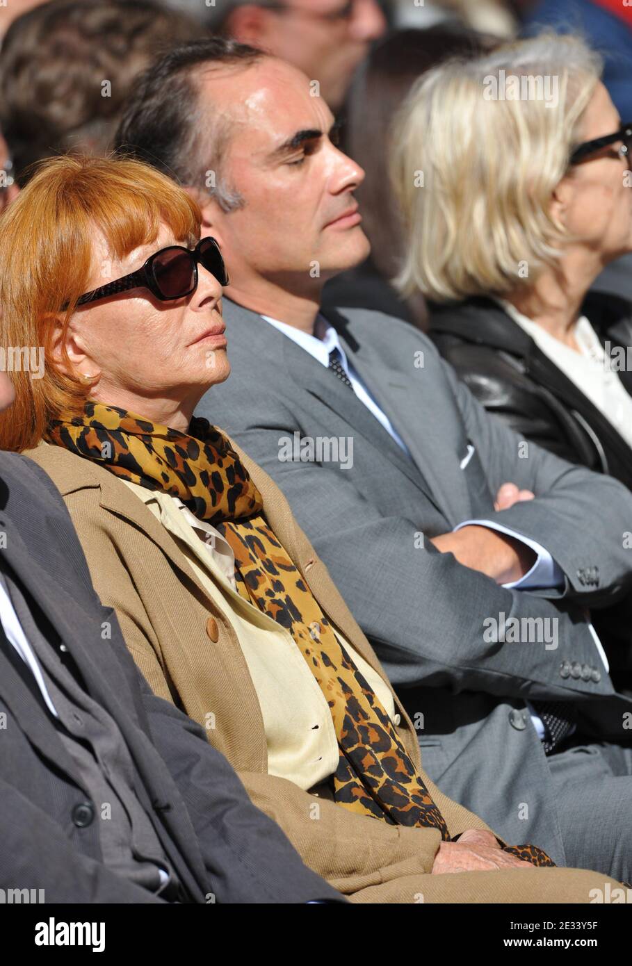 Stephane Audran, Claude Chabrol's son Thomas Chabrol attending a ...