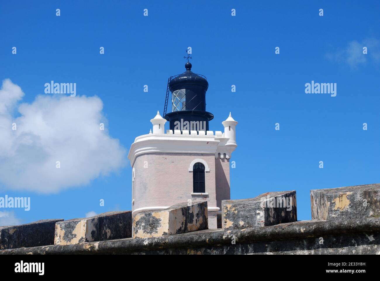 Beautiful lighthouse at a fort in Old San Juan Puerto Rico Stock Photo ...