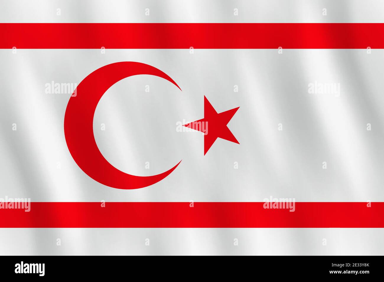 Northern Cyprus flag with waving effect, official proportion Stock ...