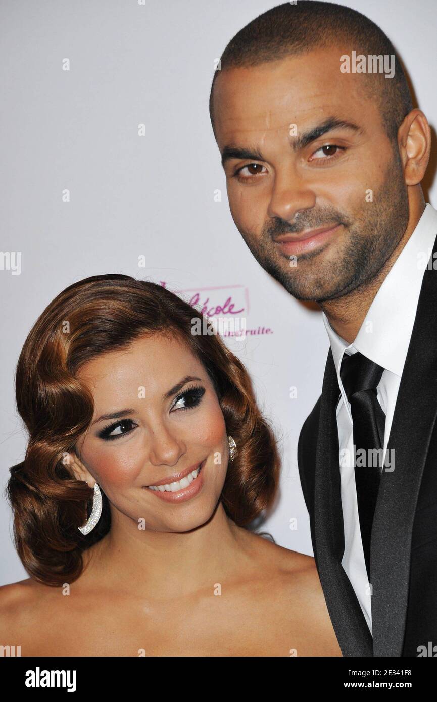 Tony Parker and Eva Longoria Parker attending the 'Par Coeur Gala 2010 ...