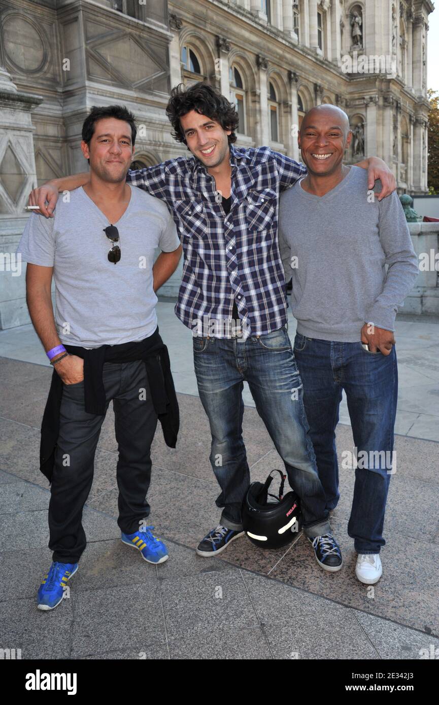 Titof et Max Boulblil et Denis Marechal lors du lancement de l ...