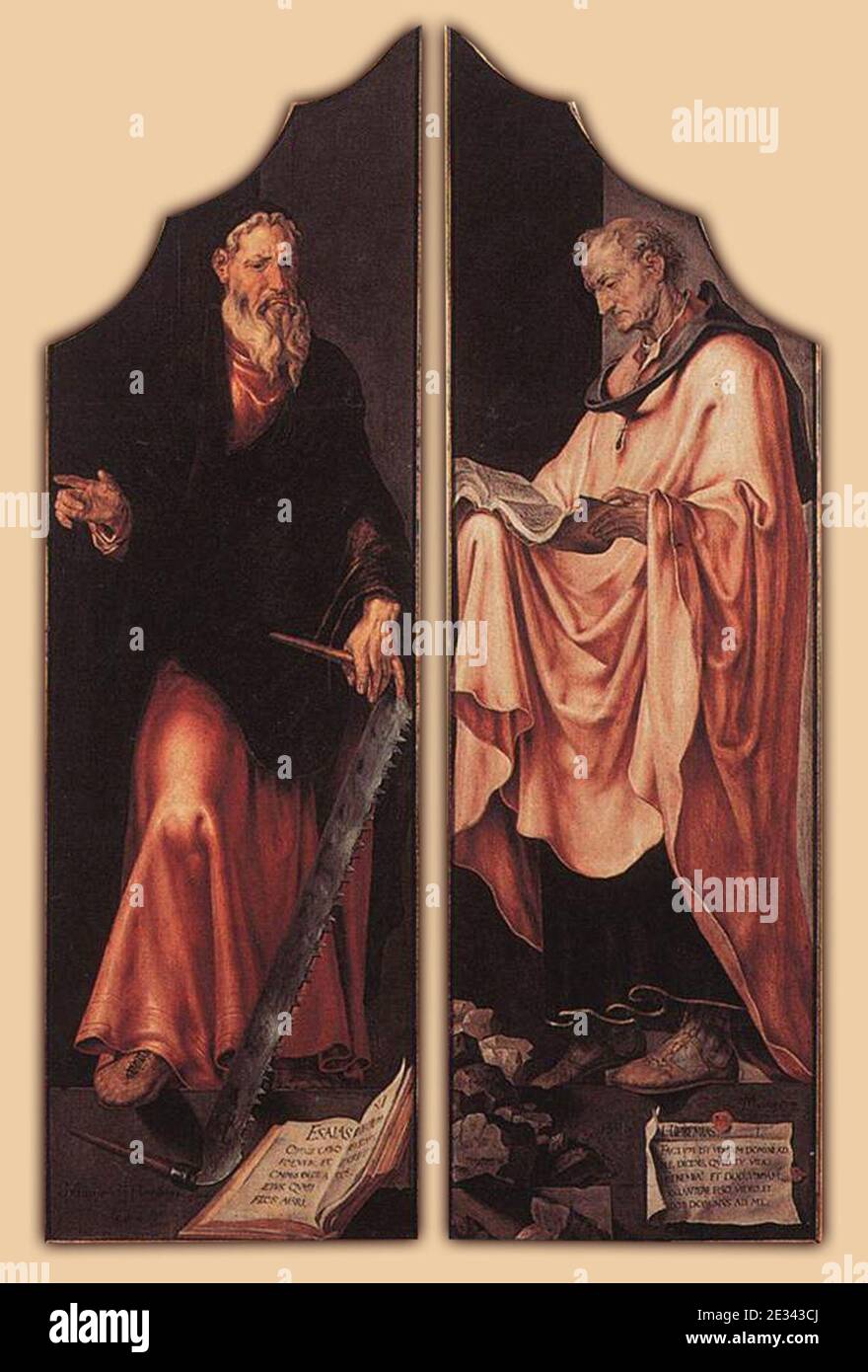 Maarten van Heemskerck - Triptych of the Entombment (closed Stock Photo - Alamy