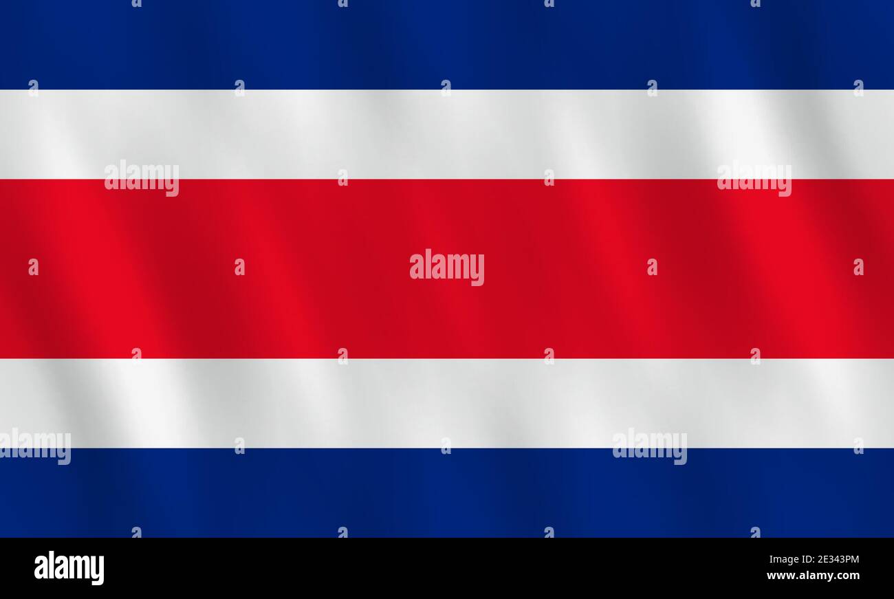 Costa Rica flag with waving effect, official proportion Stock Vector ...