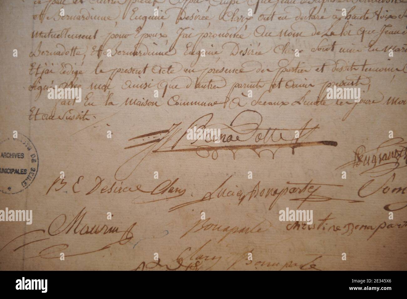 View of the 1798 original copy of Gen. Jean-Baptiste Bernadotte's ...