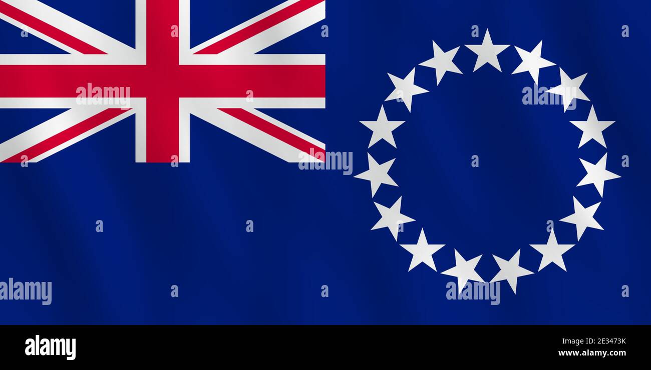 Cook Islands flag with waving effect, official proportion Stock Vector ...