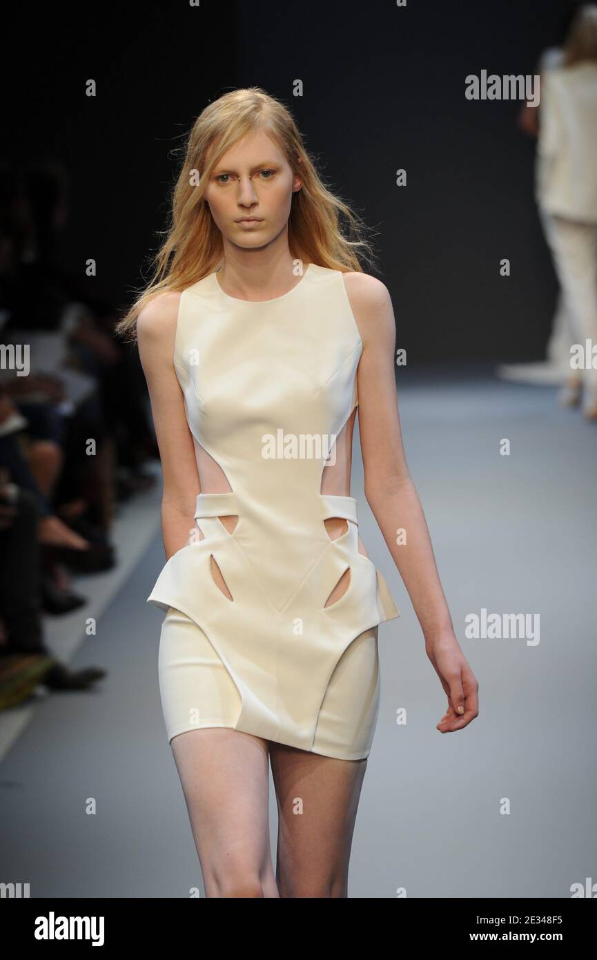 A model displays a creation by Hakan Yildirim for Hakaan spring-summer ...