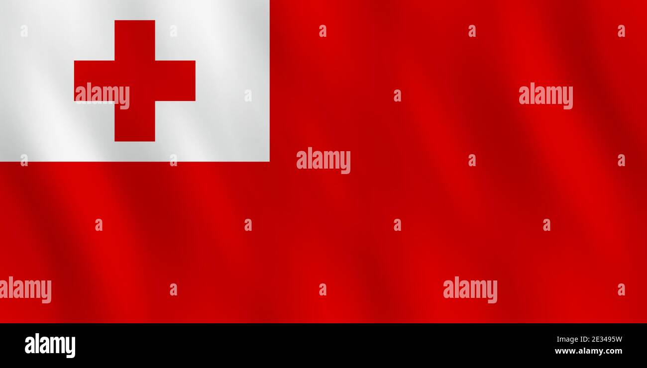 Tonga flag with waving effect, official proportion Stock Vector Image ...